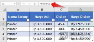 Cara Menghitung Diskon di Excel: Mengetahui Potongan Harga | Info Menarik